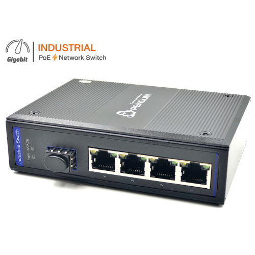 Gigabit Industrial PoE Switch 4 Port (4GE+1SFP) ราคาถูก