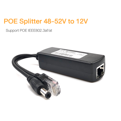 Active PoE Splitter 48V เป็น 12V 2A | IEEE 802.3af/at | 10/100Mbps